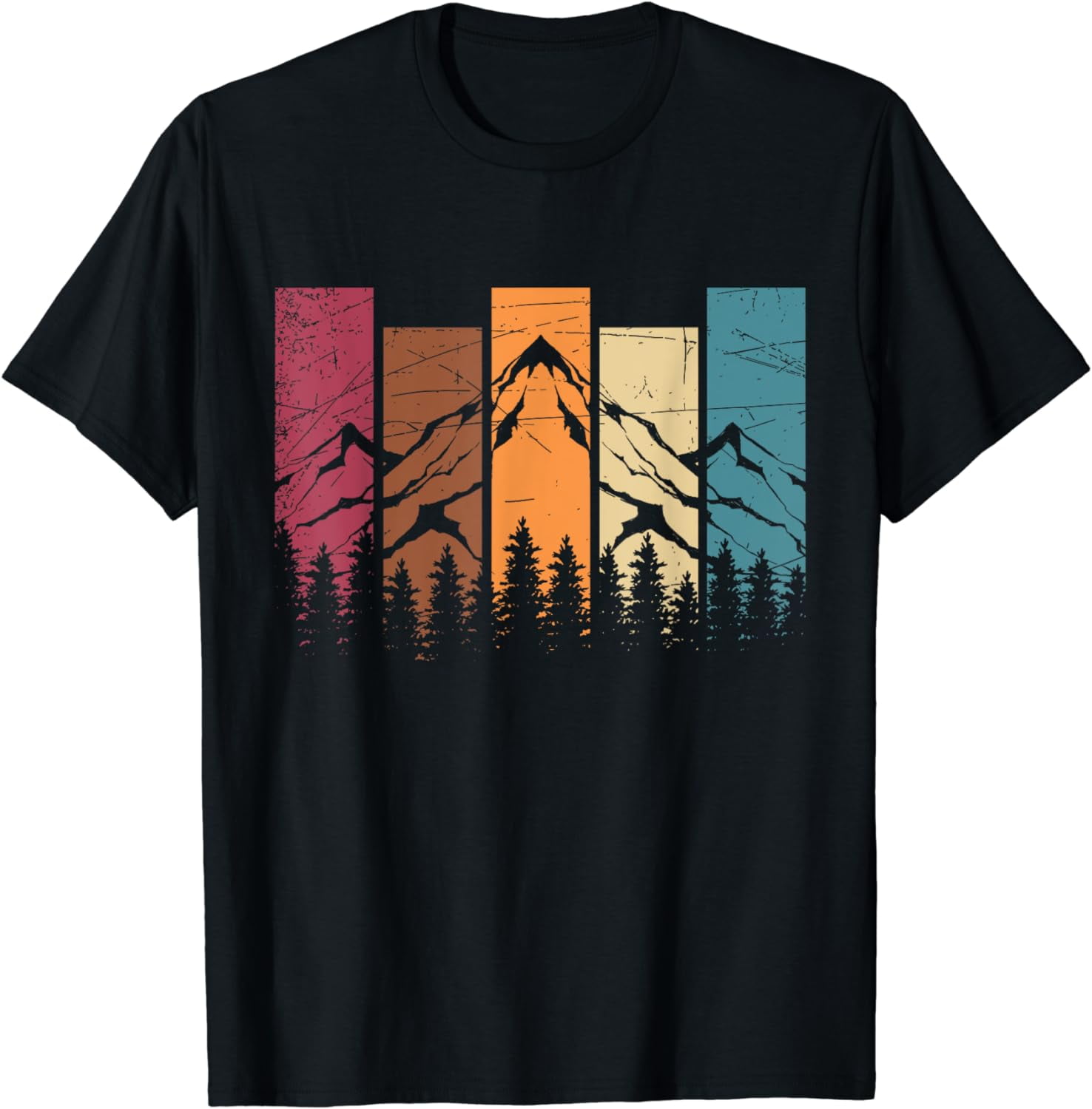 Wildlife Forest Nature Trees Retro Outdoors Mountains Hiking T-Shirt ...
