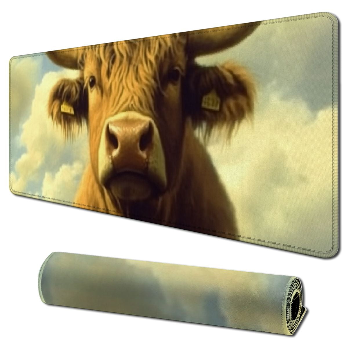 Wildlife Highland Cattle Furry Standing Large Mouse Pad Gaming Mousepad ...