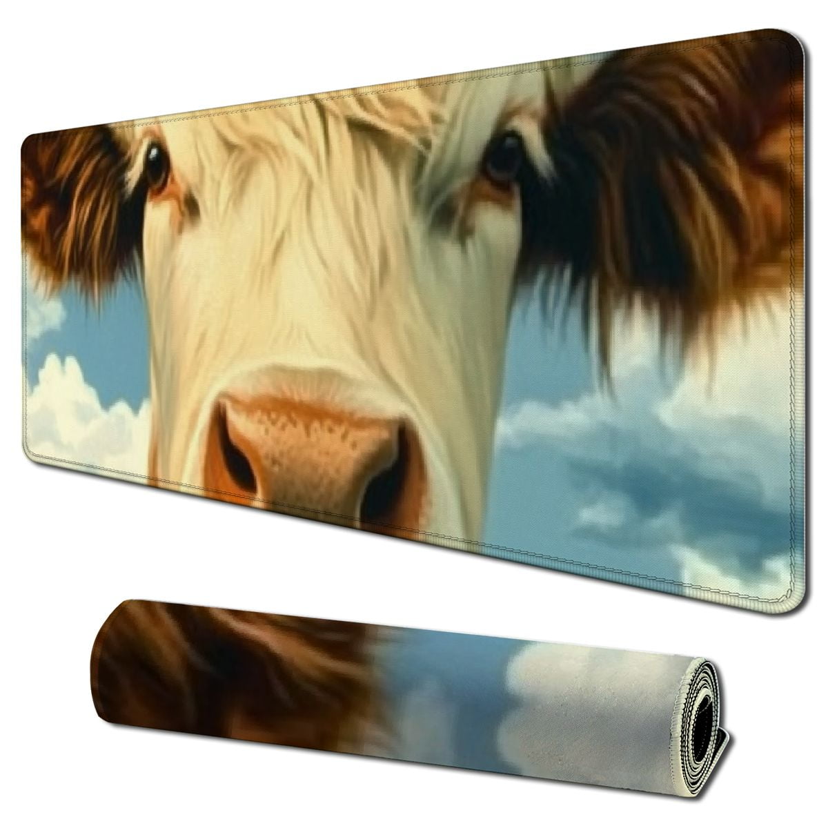 Wildlife Highland Cattle Horns Large Mouse Pad Gaming Mousepad Desk Pad ...