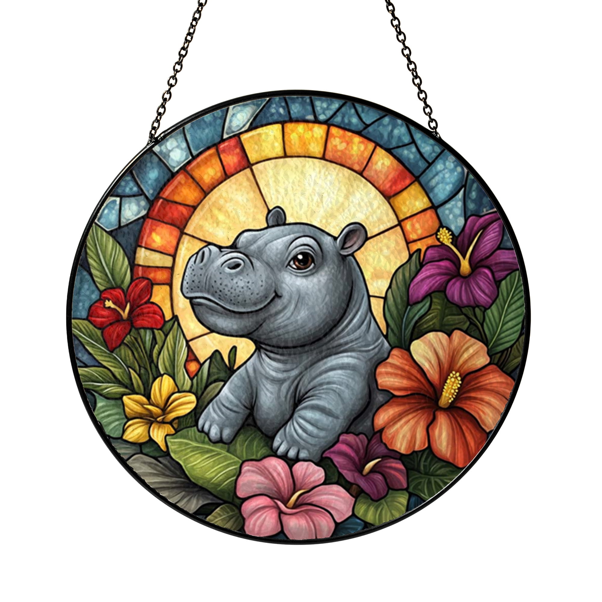 Wildlife Hippo Glass Suncatcher – Home Window Decor - Walmart.com