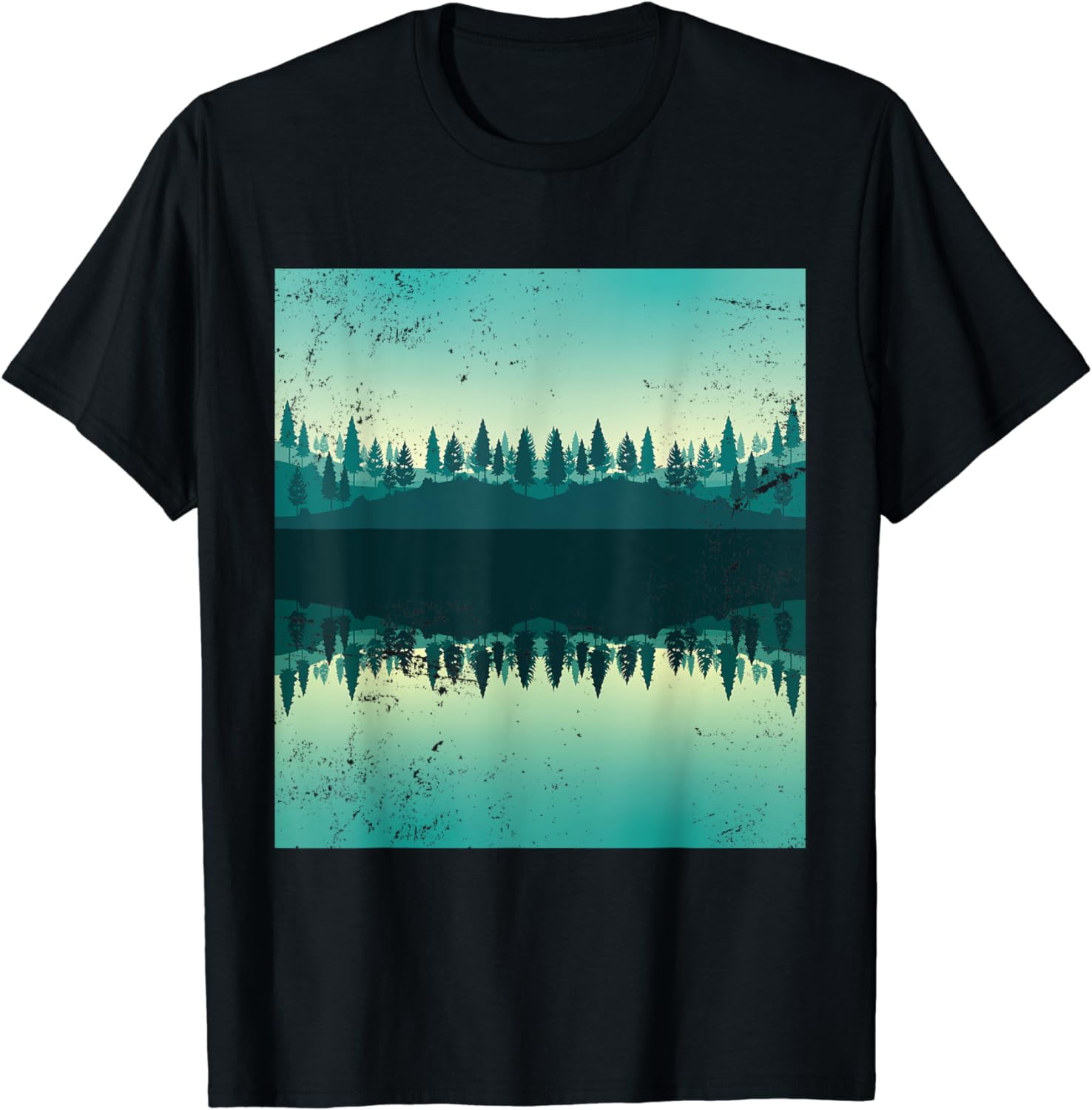 Wildlife Nature Outdoor Landscape Trees Reflection Forest T-Shirt ...