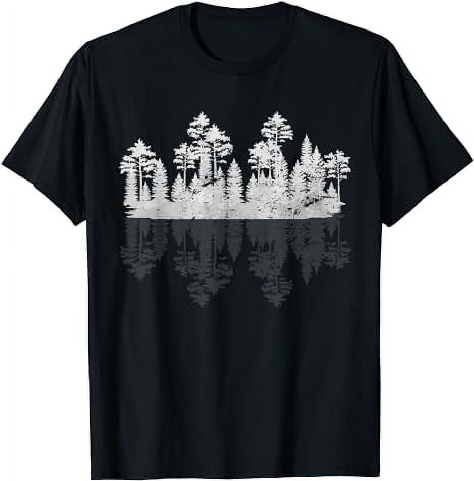 Wildlife Nature Trees Reflection Outdoor Forest T-Shirt - Walmart.com