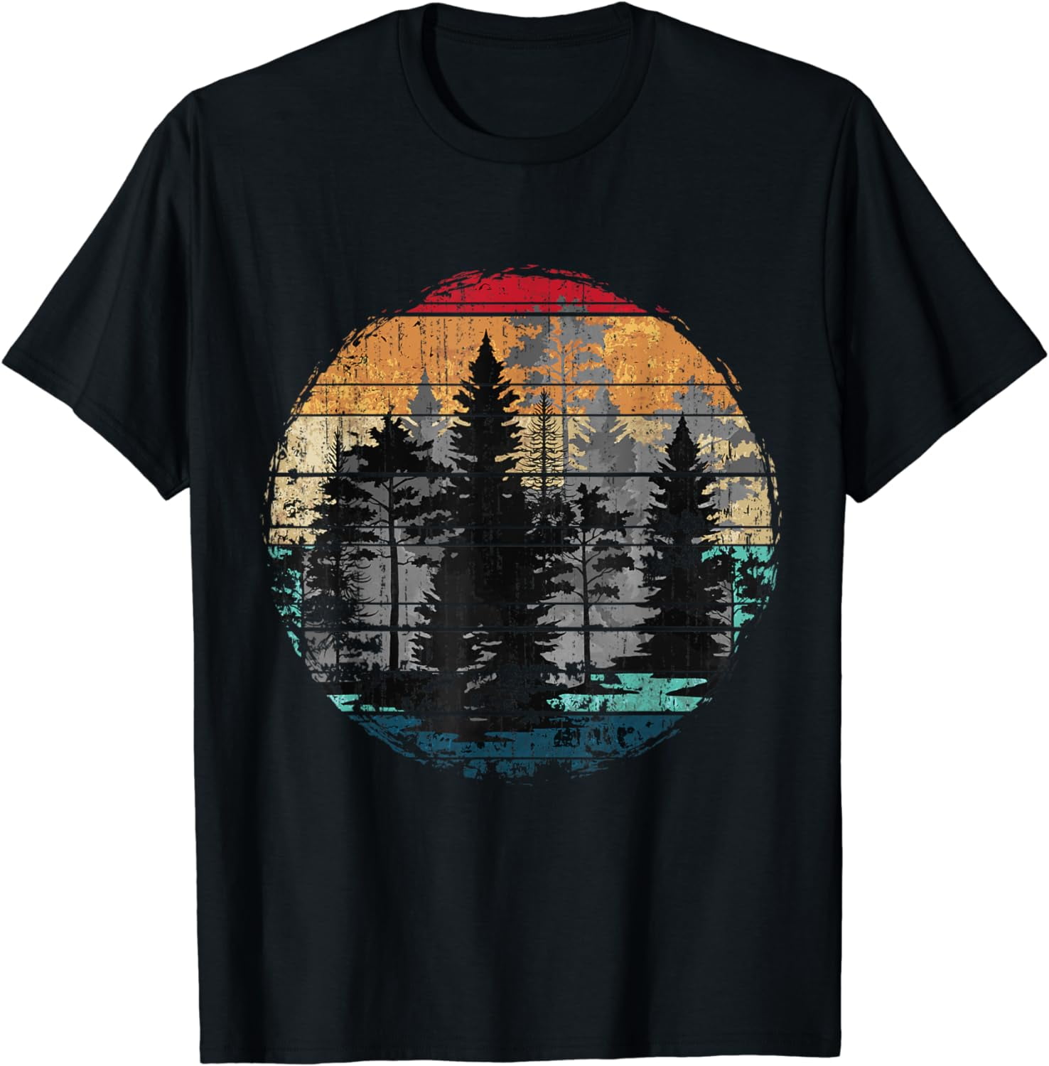 Wildlife Outdoor Forest Trees Retro Nature T-Shirt - Walmart.com