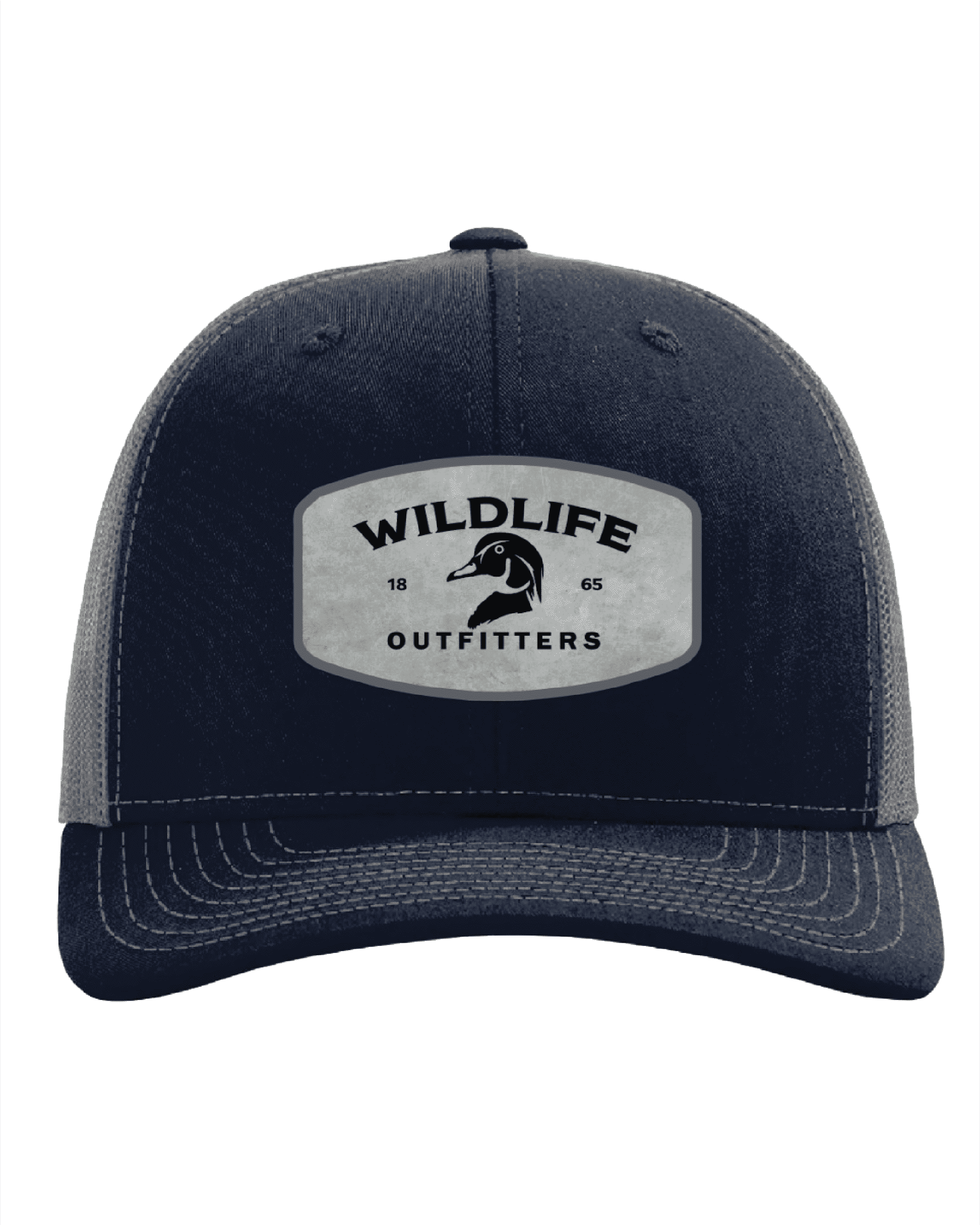 Wildlife Outfitters Navy/Charcoal with Wood Duck Patch Trucker Hat ...