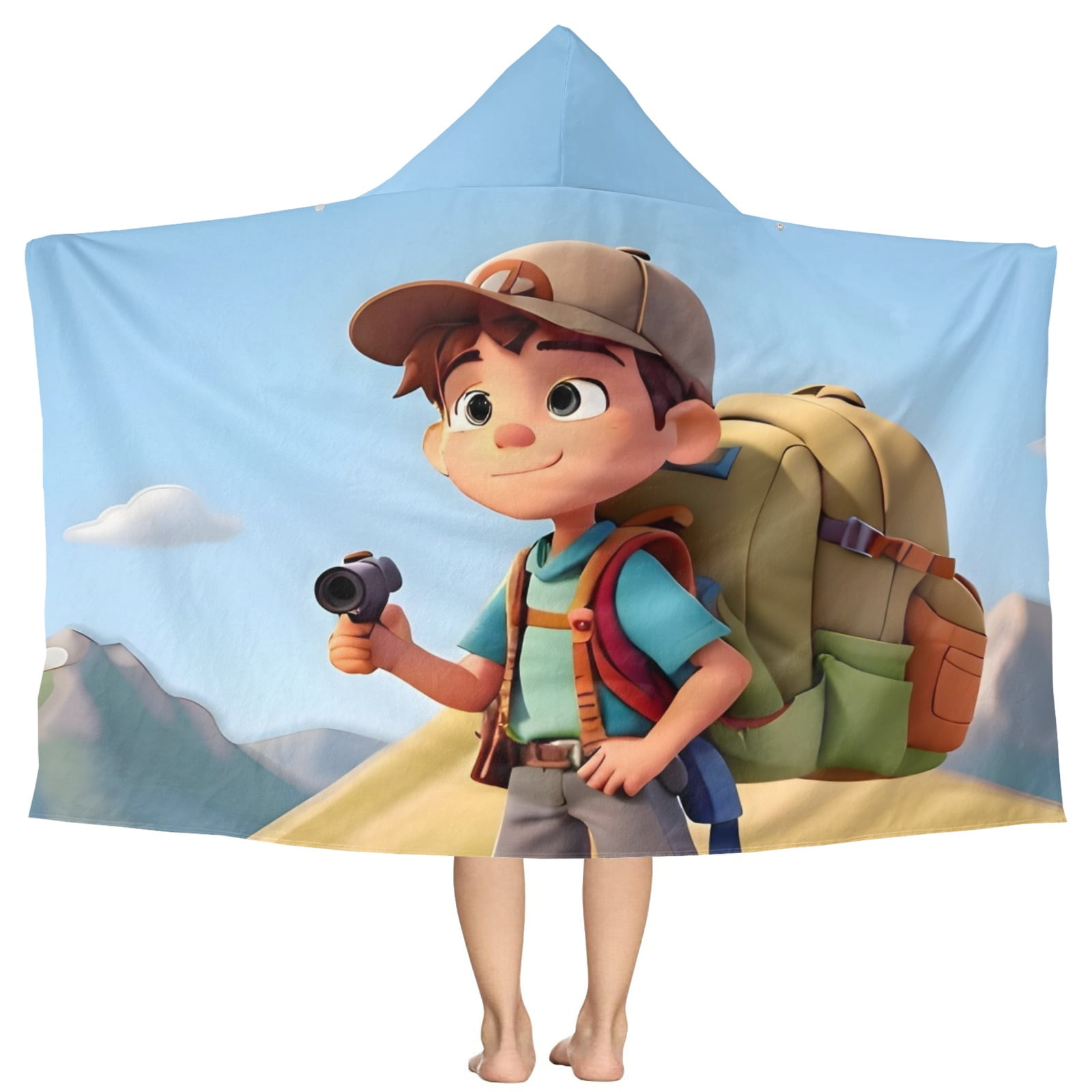 Wildlife Ranger Pattern Beach Poncho - Microfiber - Towel - Kids ...