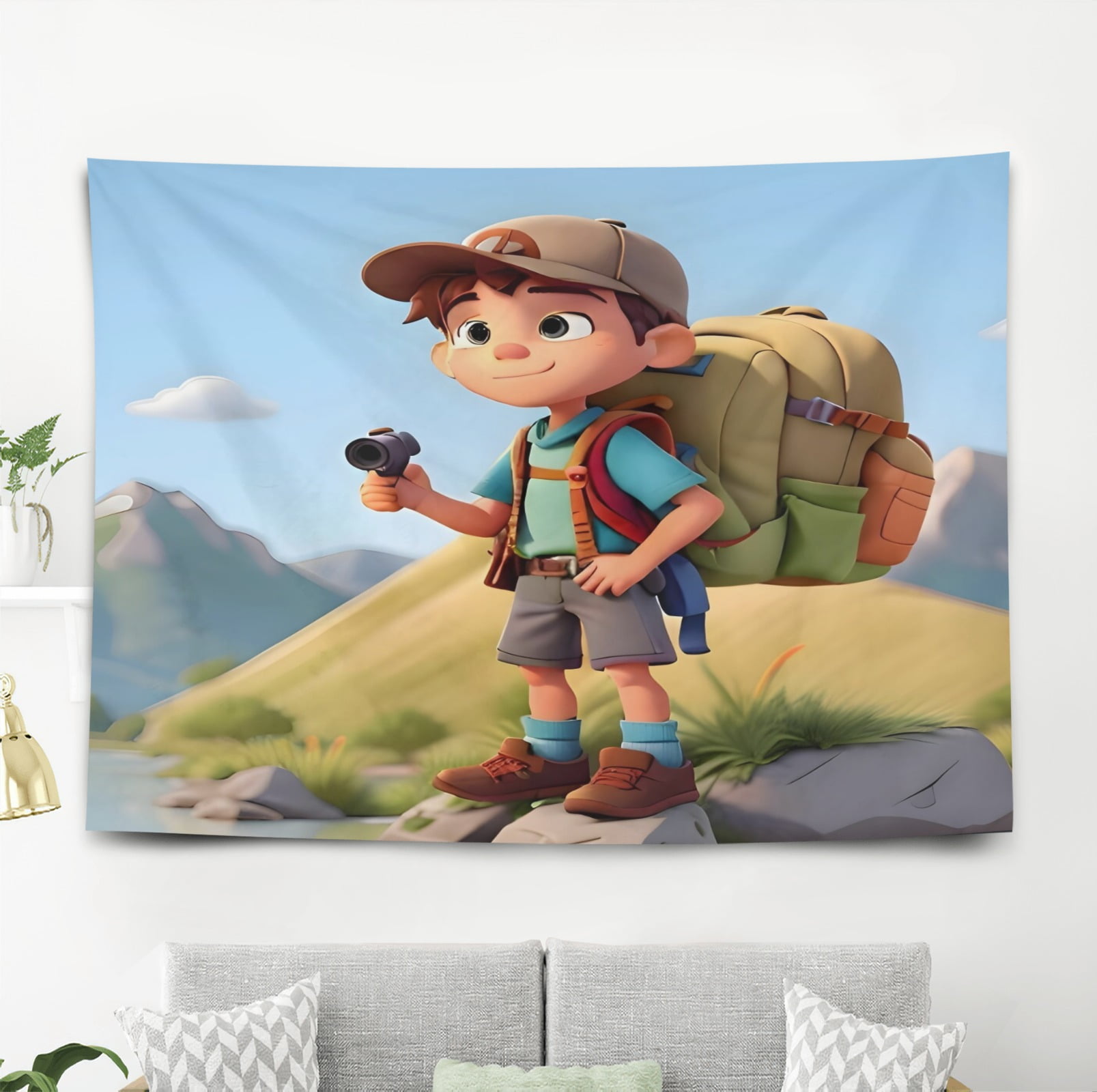 Wildlife Ranger Pattern Wall Hanging 50*60 Inches High-Quality Peach ...
