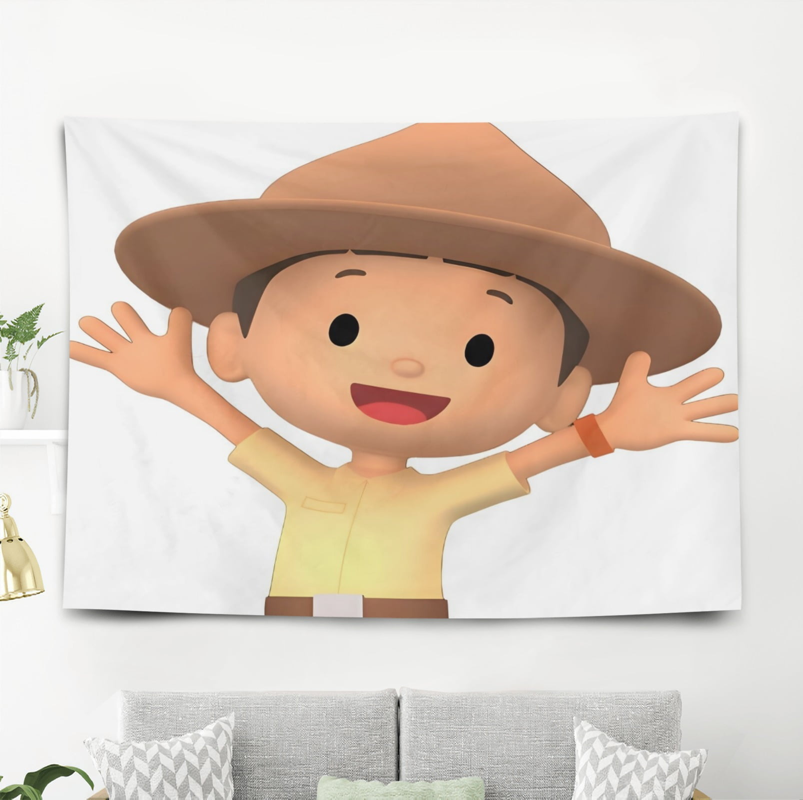 Wildlife Ranger Pattern Wall Hanging 50*60 Inches High-Quality Peach ...