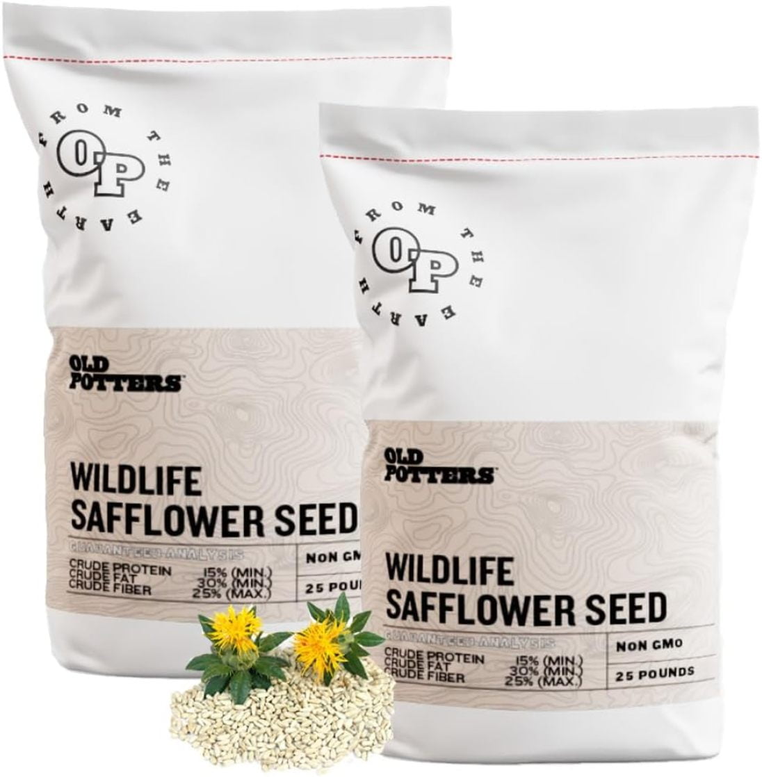 Wildlife Safflower Seed for Wildlife Bird Feeding, Non-GMO and USA Small Farm Grown, 50 lbs ...