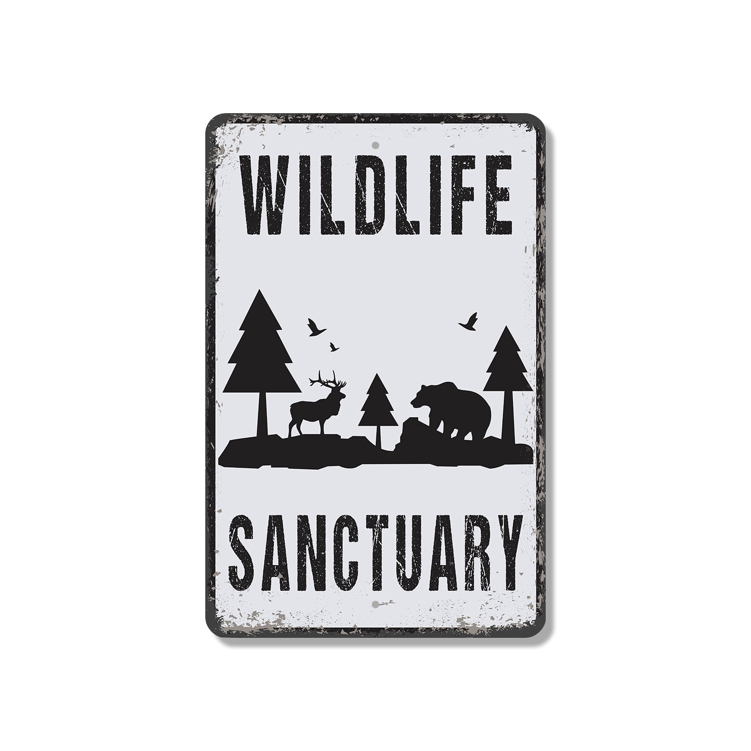 Wildlife Sanctuary 10 Inch x 14 Inch Novelty Plastic Sign Quiet Zone Do ...