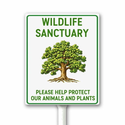 Wildlife Sanctuary Aluminum Sign With Stake, Wildlife Habitat Garden ...