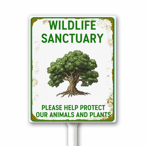 Wildlife Sanctuary Aluminum Sign, Wildlife Area Garden Sign, No Hunting ...