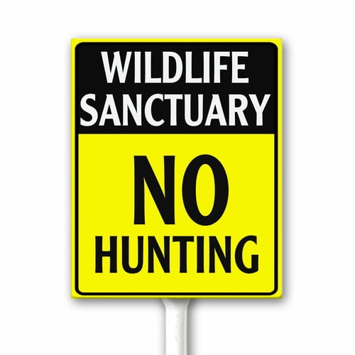 Wildlife Sanctuary No Hunting Aluminu Sign for Yard With Stake, Animal ...