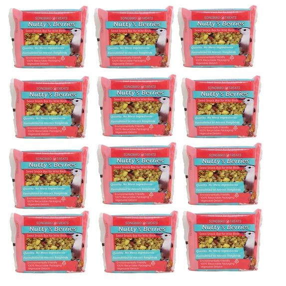 Wildlife Sciences, Nuttys Berries Seed Bar, 8 oz, Pack of 12 - Walmart.com