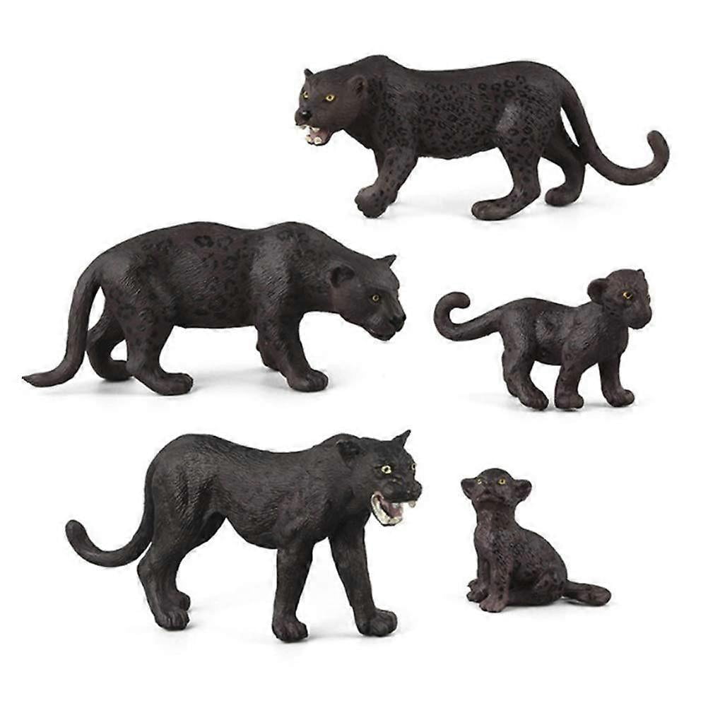 Wildlife Simulation Models for Kids - Realistic 5 Piece Black Panther ...