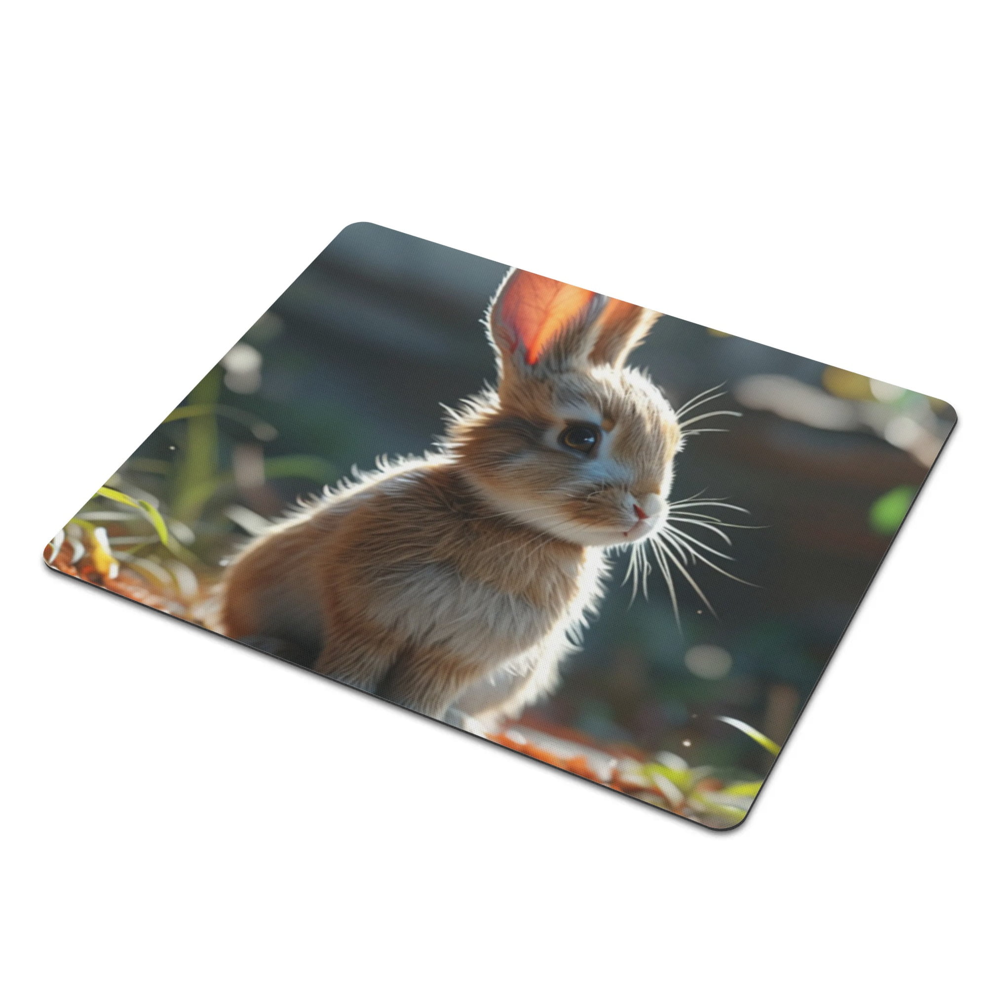 Wildlife Square Mat MousePad Pad with Rabbit Art Design, Non-Slip ...