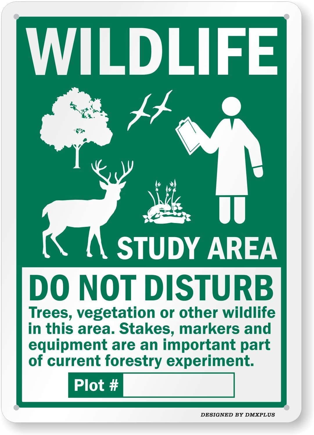 Wildlife Study Area Do Not Disturb Sign 8 x 12 Inch Metal Warning Sign ...