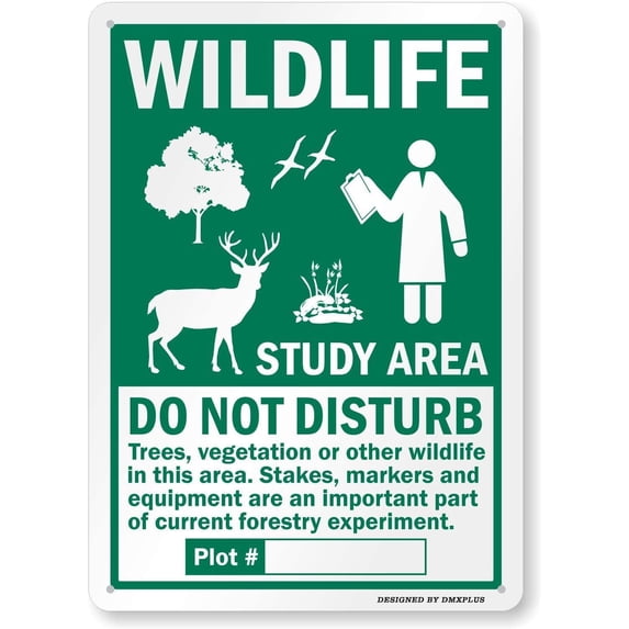 Wildlife Study Area Do Not Disturb Sign 8 x 12 Inch Metal Warning Sign ...