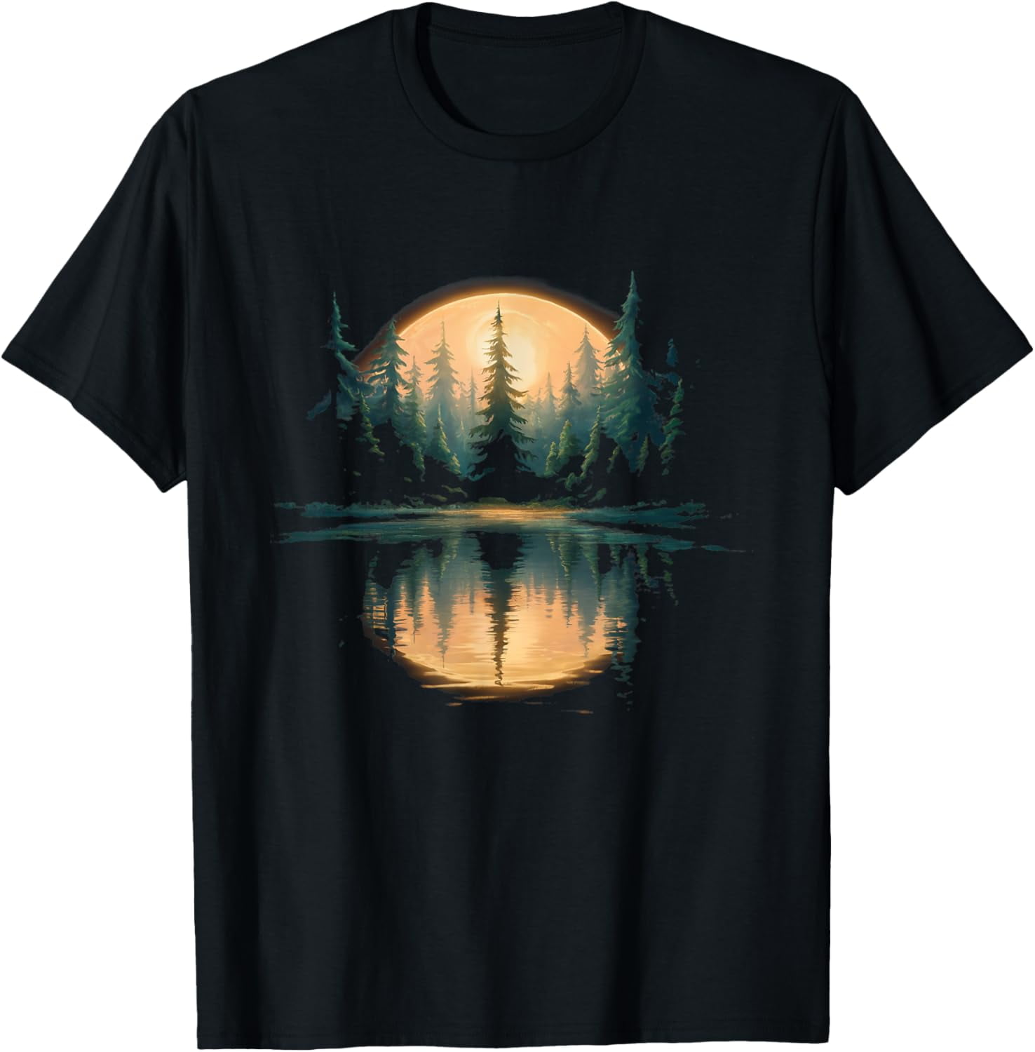 Wildlife Trees Outdoors Nature Retro Forest Graphic For Men T-Shirt ...