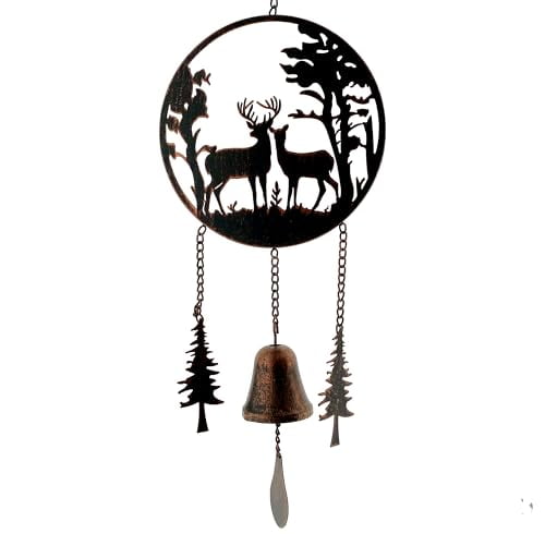 Wildlife Windchime - Deer Metal Bell Chime Indoor Outdoor Hanging Home ...