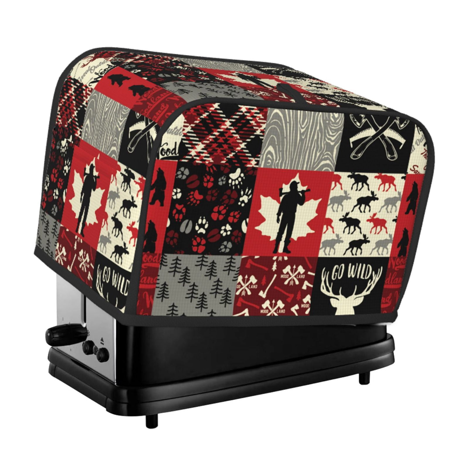 Wildlife Wood Plaid And Lumberjack Symbols 2 Slice Toaster Cover Bread ...