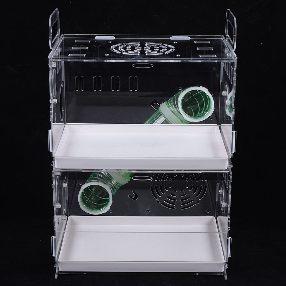 Wildnix 2-Tier Hamster Cage, Modern Acrylic Design, Clear and Green ...
