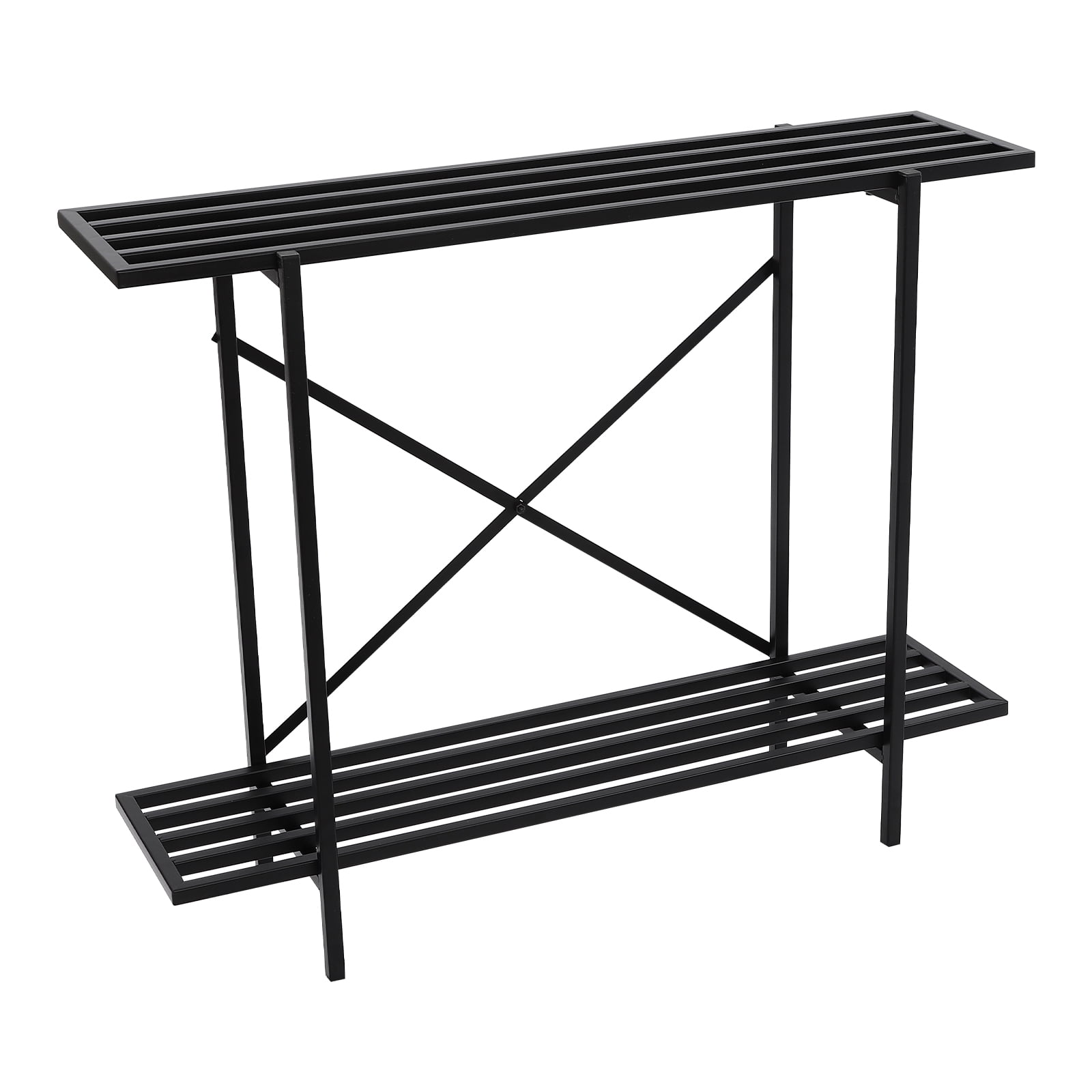 Wildnix 2-Tier Plant Stand, Metal Plant Rack with Strong Load-bearing ...