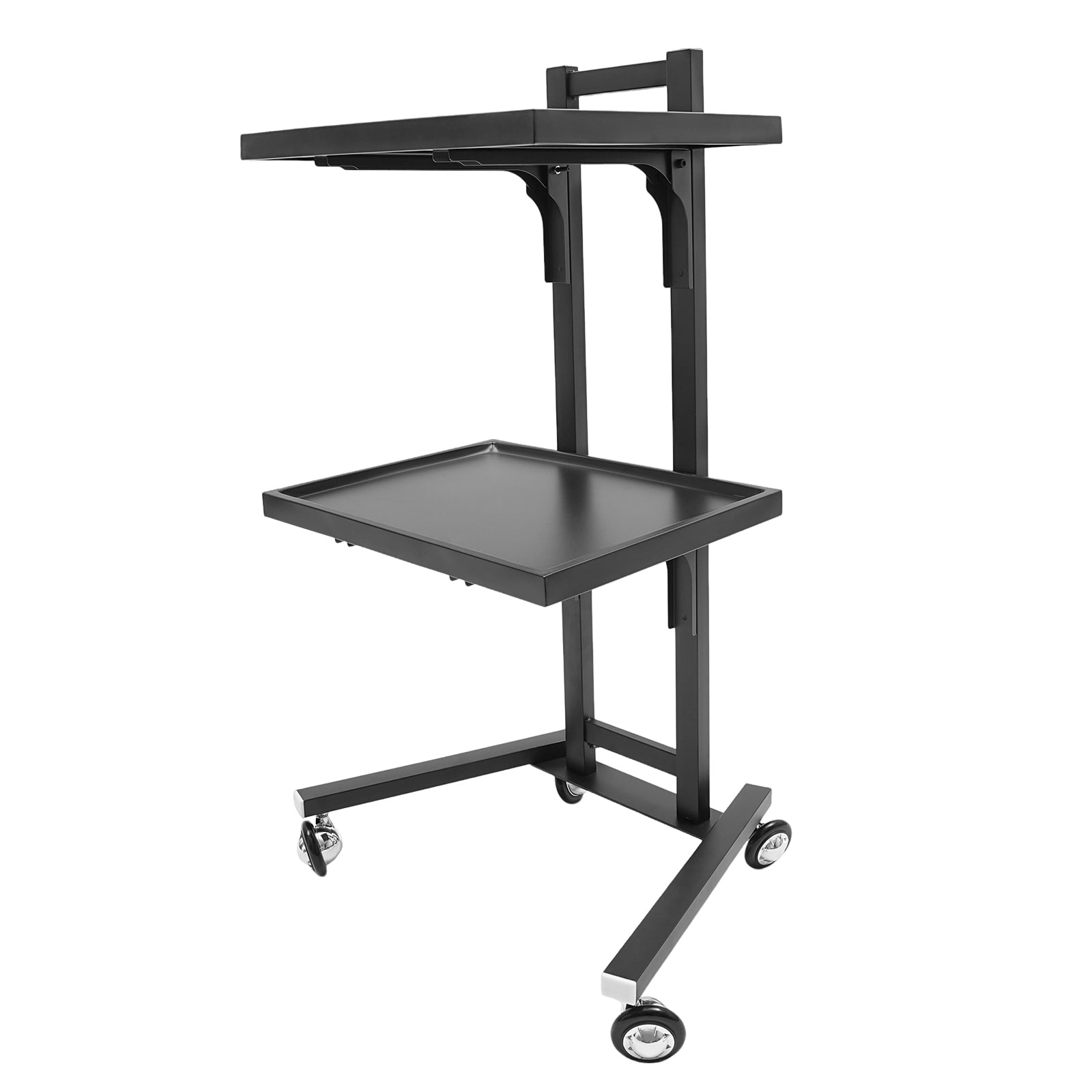 Wildnix 2-Tier Salon Trolley with Raised Edges and Swivel Wheels ...