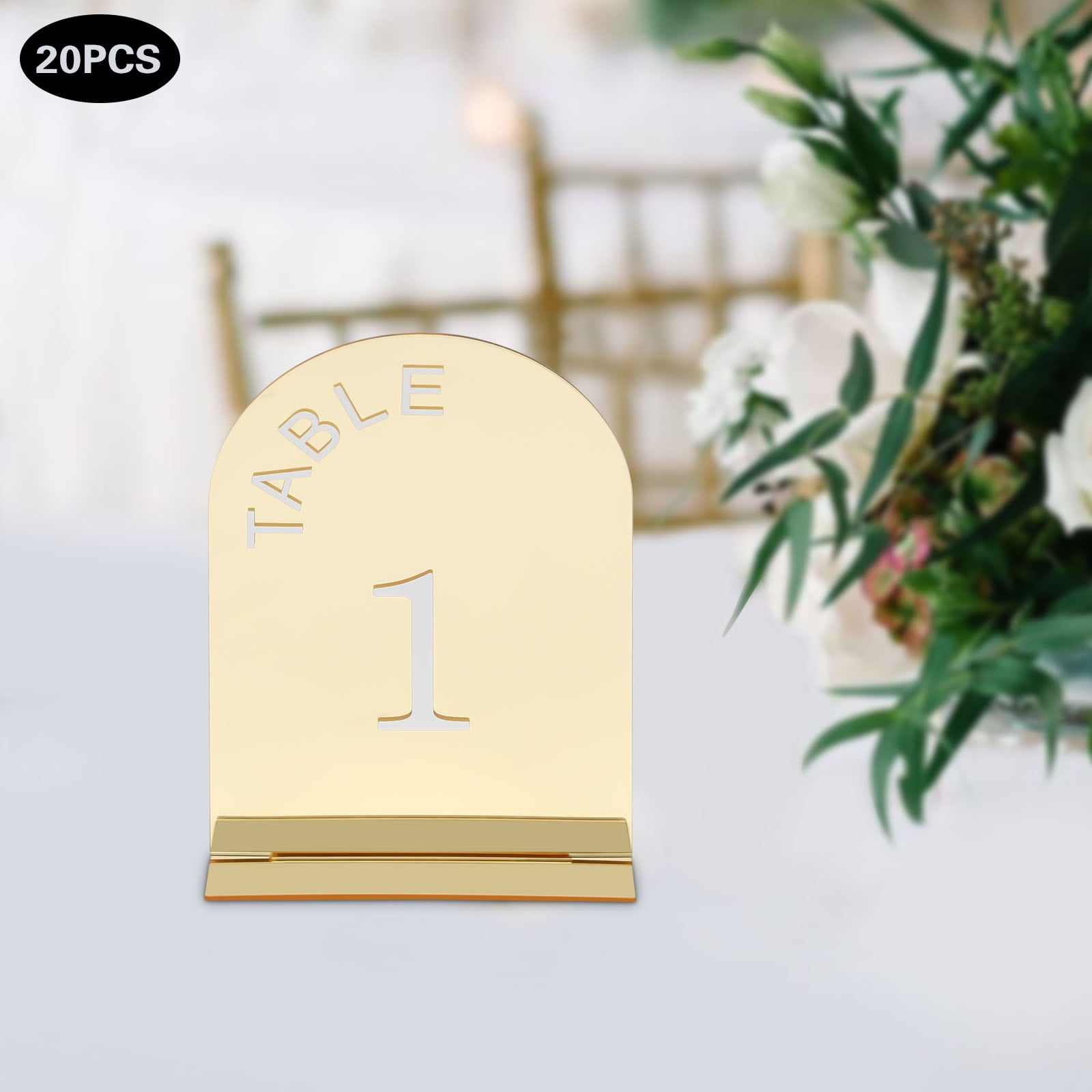 Wildnix 20 Pcs Acrylic Wedding Table Numbers, Double-sided Lamination ...