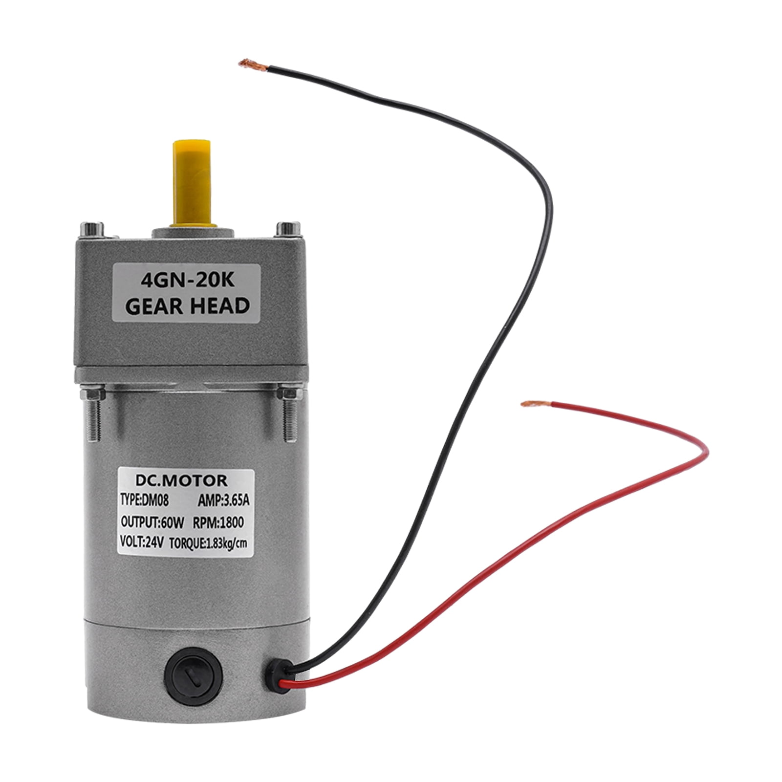 Wildnix 20k DC Gear Motor with Brush Copper Wire, 24V, 60W Output ...