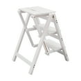 Wildnix 3-Tier Step Ladder, White Pine Folding Step Stool with Large ...