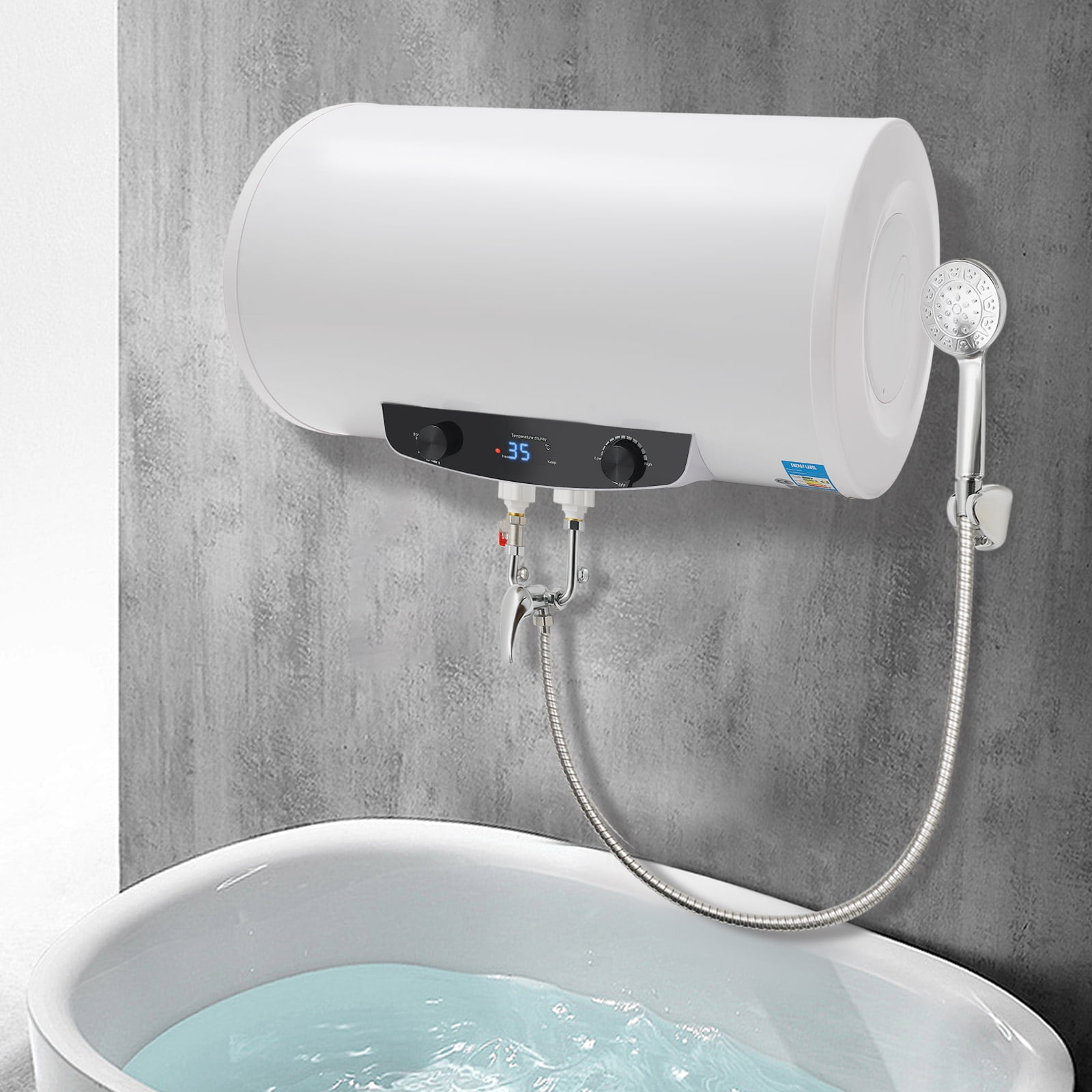 Wildnix 70L Electric Water Heater, Wall-Mounted, 1500W, with Faucet ...