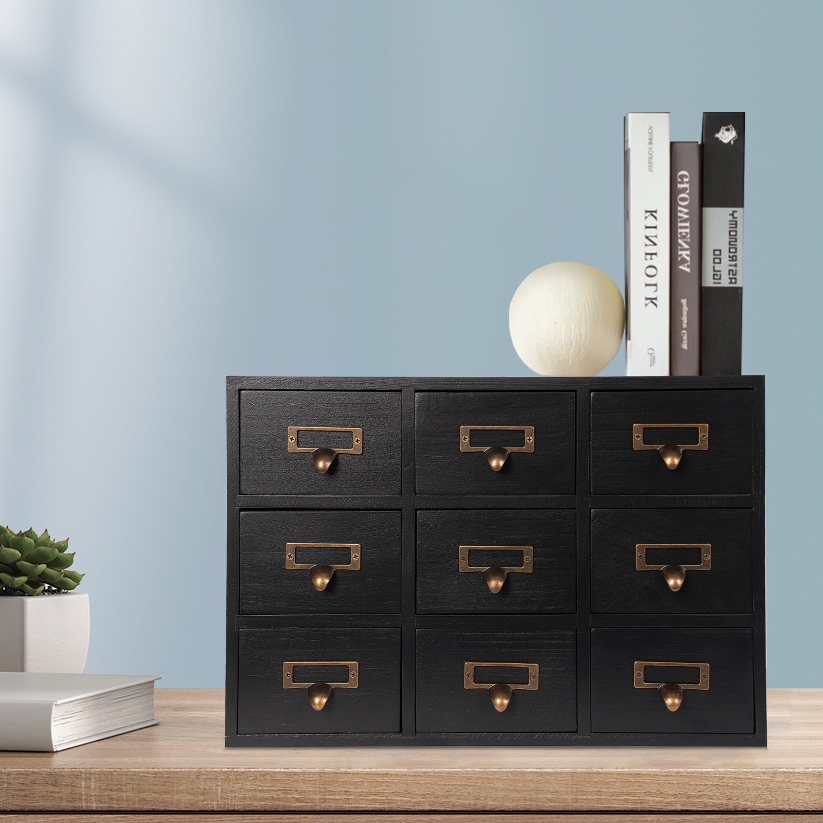 Wildnix 9-Drawer Apothecary Cabinet for Desk Organization, Rustic ...