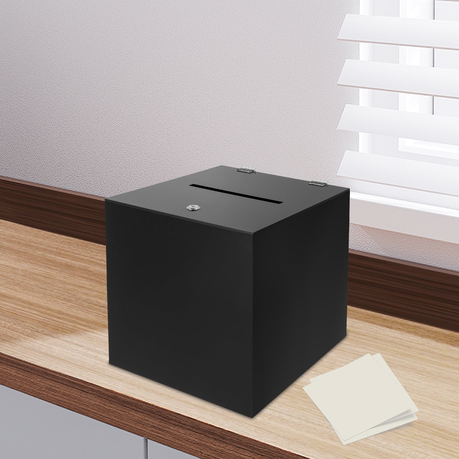 Wildnix Acrylic Donation Box with Lock and Two Keys, Black ...