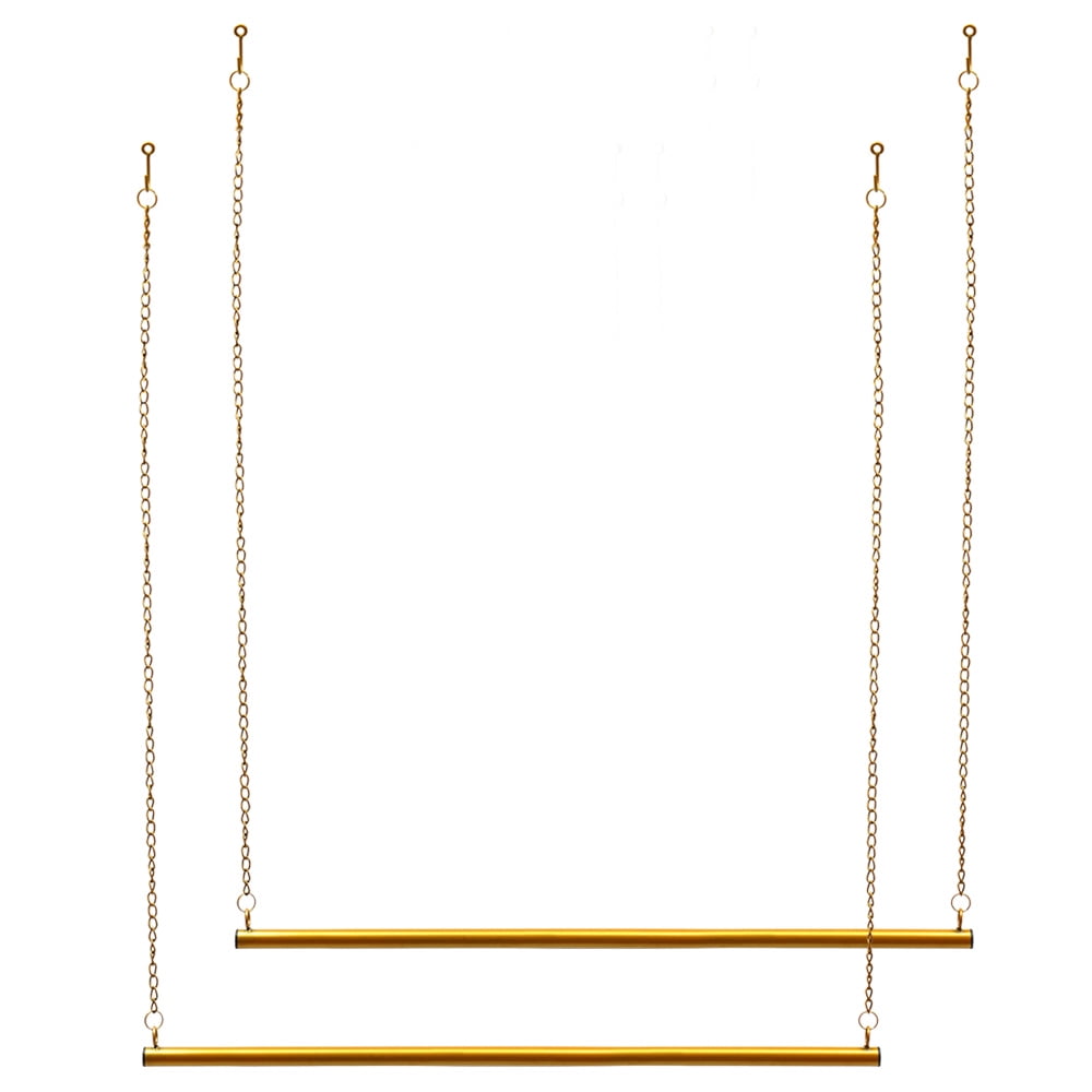 Wildnix Adjustable Gold Ceiling-Mounted Clothes Rack with 4 Hooks ...