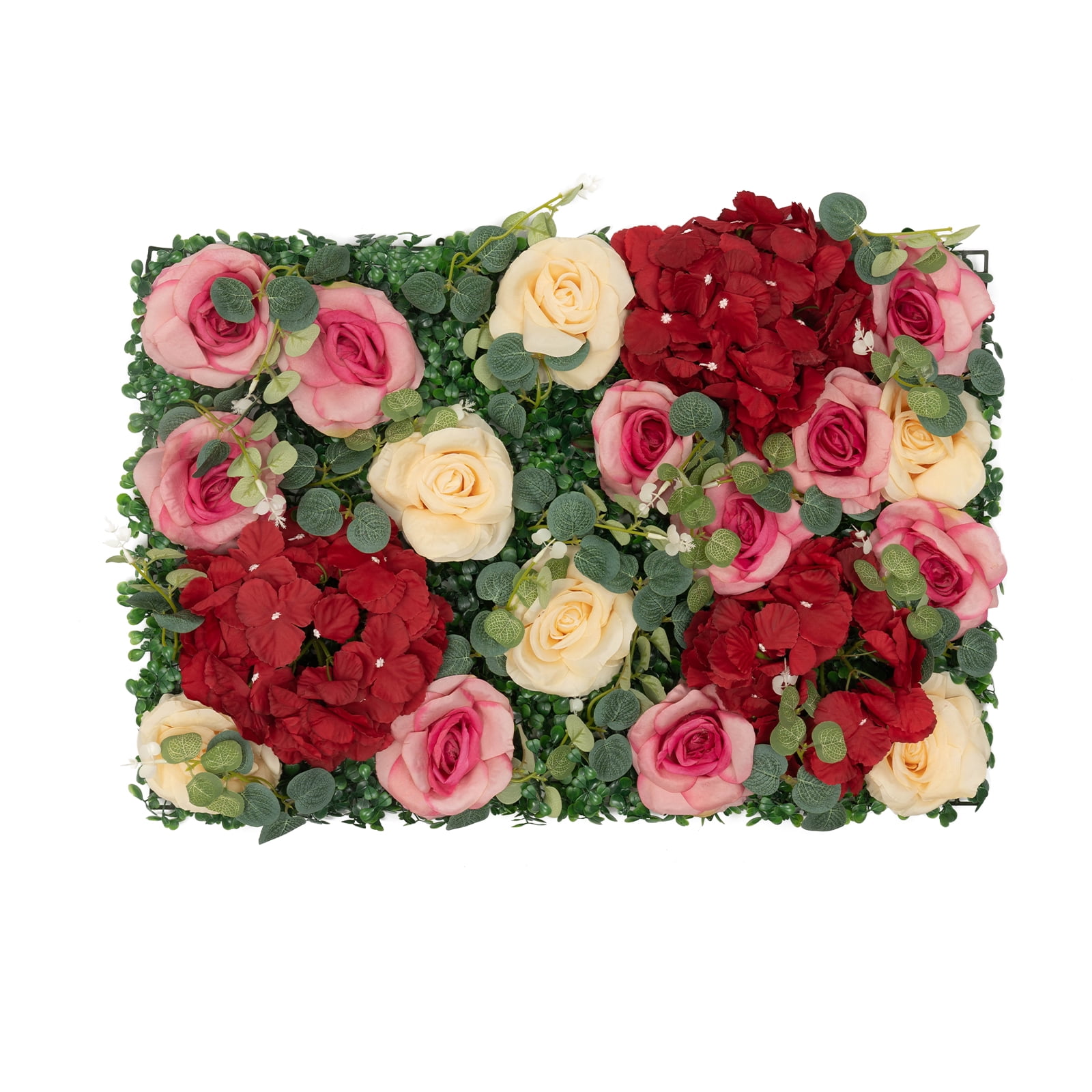 Wildnix Artificial Flower Wall Panels, Colorful Silk Rose and Hydrangea ...