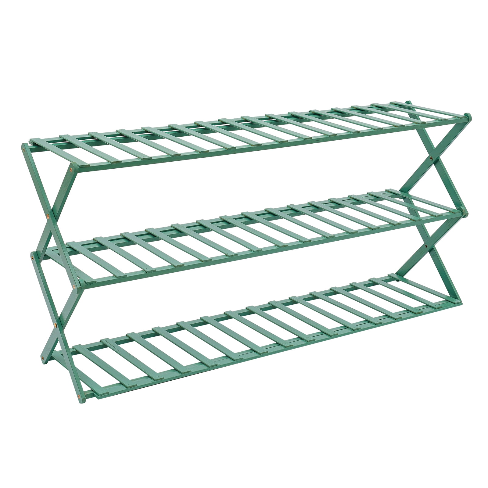 Wildnix Bamboo Collapsible Shoe Rack with 3 Tiers, Smooth Edges ...