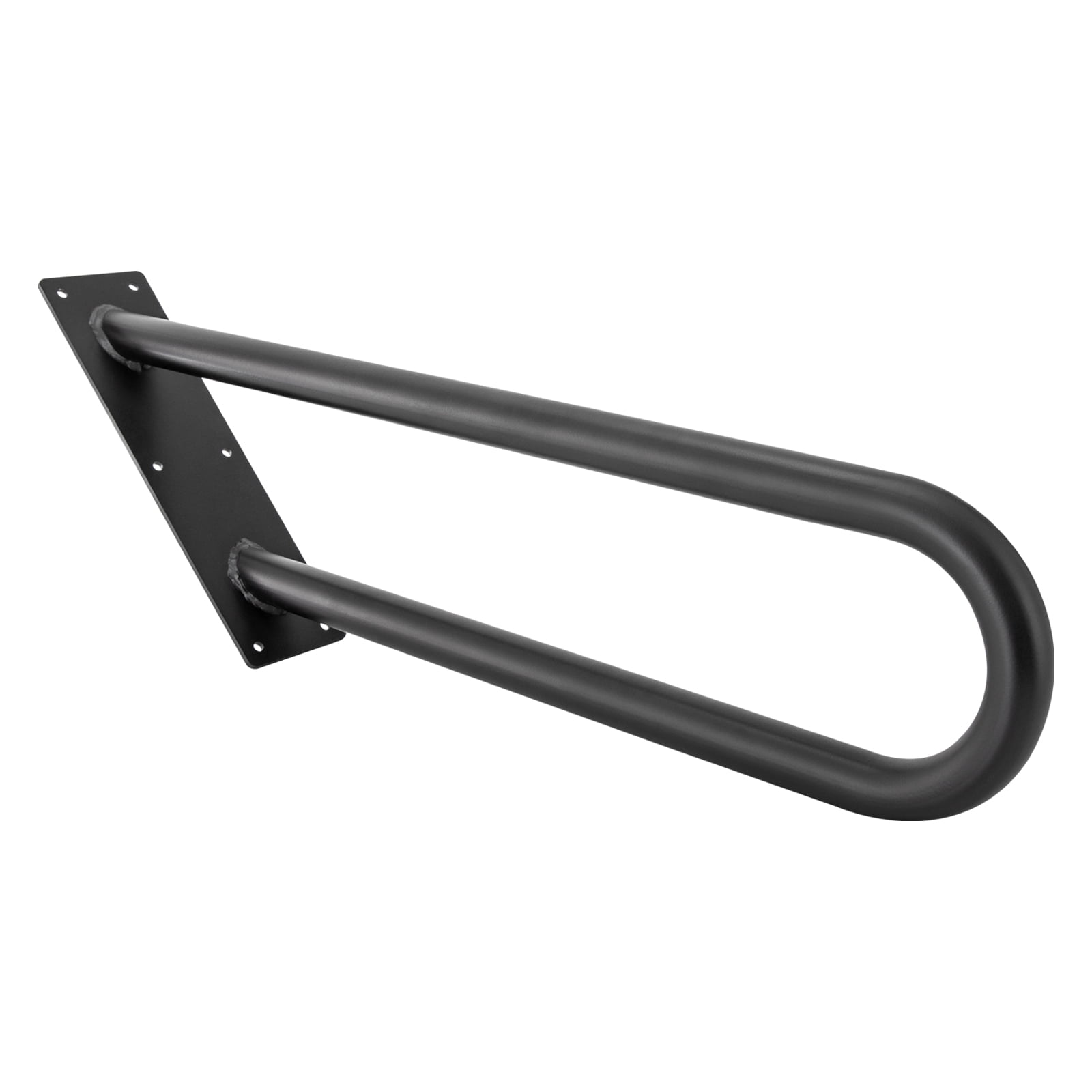 Wildnix Black Metal Wall Mounted Handrail with Rounded Corners, Powder ...