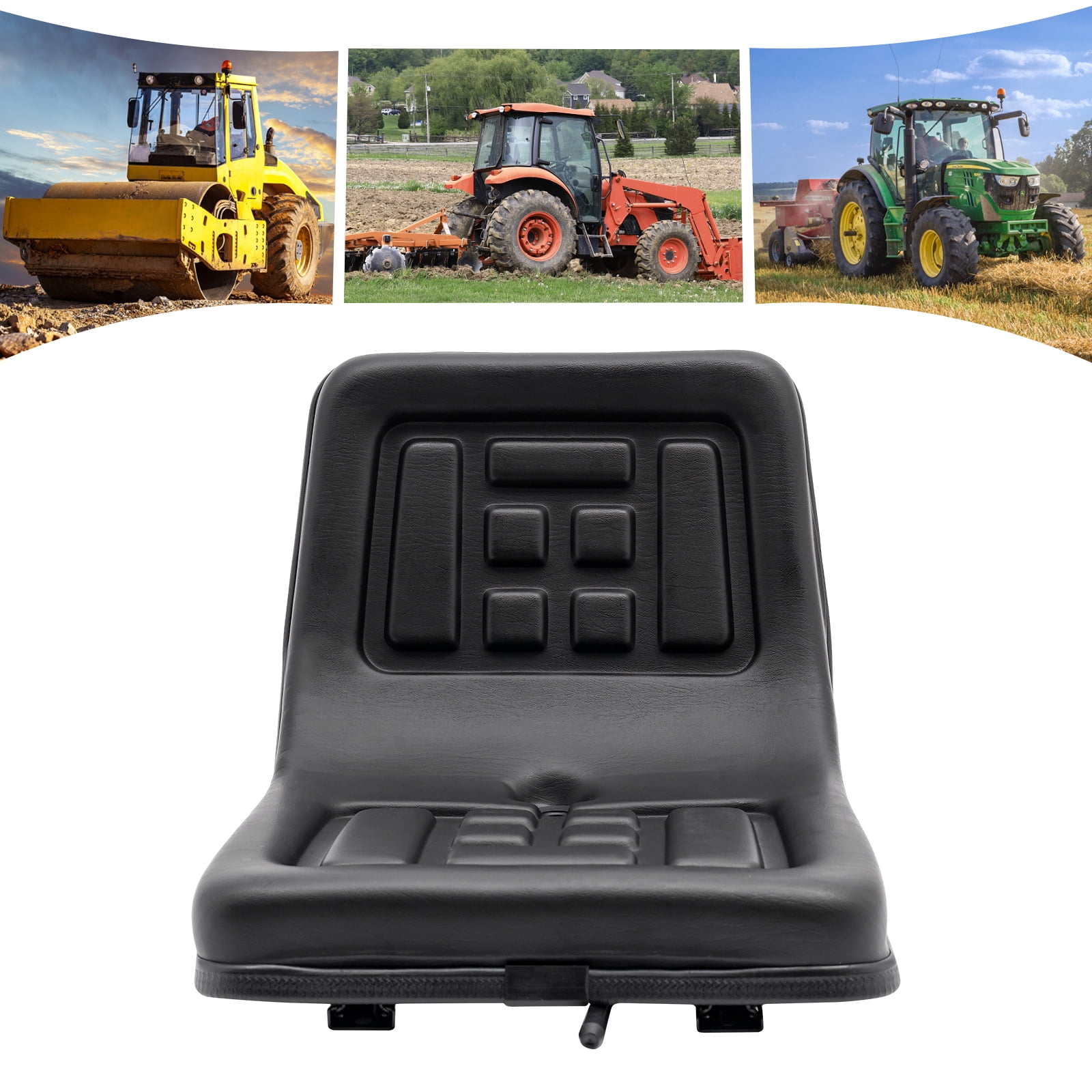 Wildnix Black Tractor Seat with Adjustable Features, Thick PU Leather ...