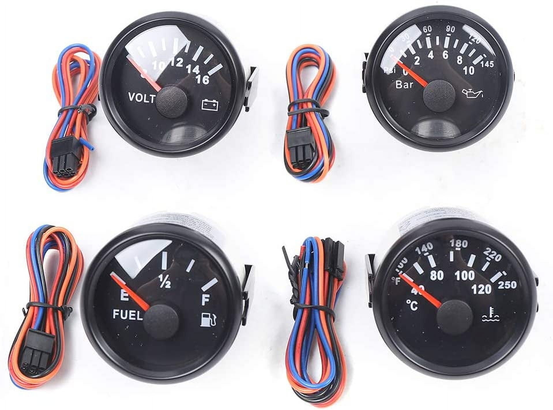 Wildnix Boat Fuel Gauge Kit, Stainless Steel, Waterproof and Dustproof ...