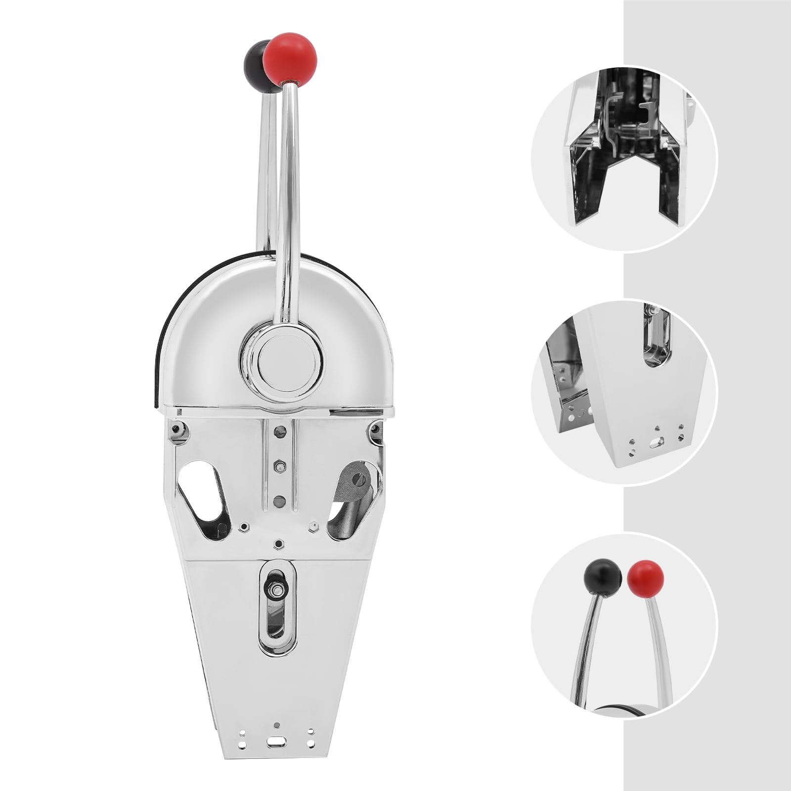 Wildnix Boat Throttle Dual-Handle Controller, Zinc Alloy, Black and Red ...