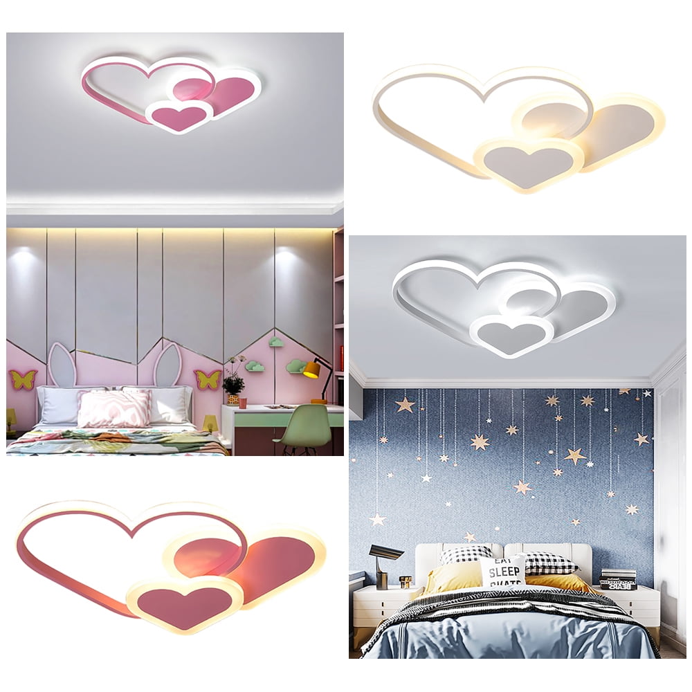 Wildnix Ceiling Lights with Remote Control – Pink Heart-Shaped Design ...