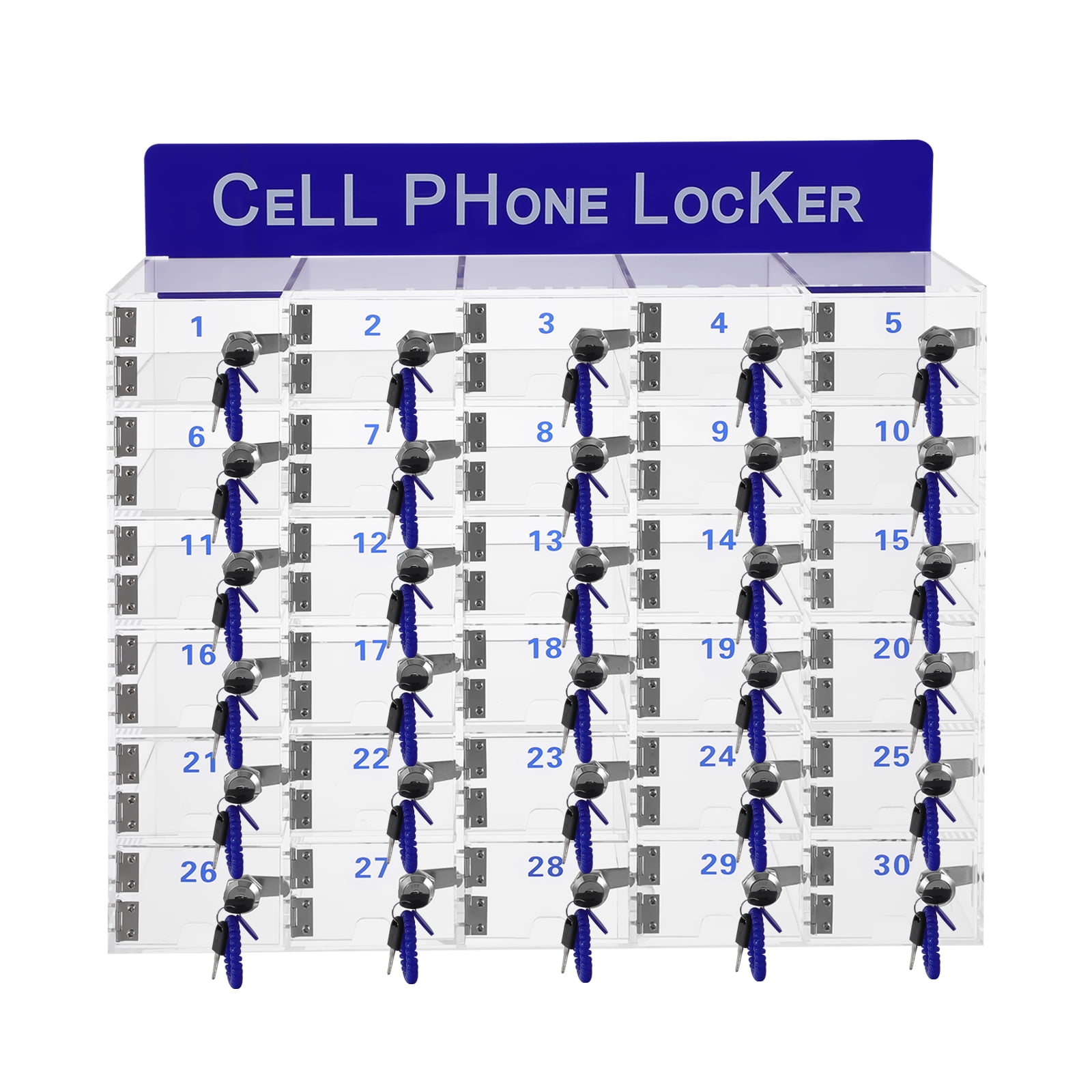 Wildnix Cell Phone Lockers with 30 Compartments, Secure Storage ...