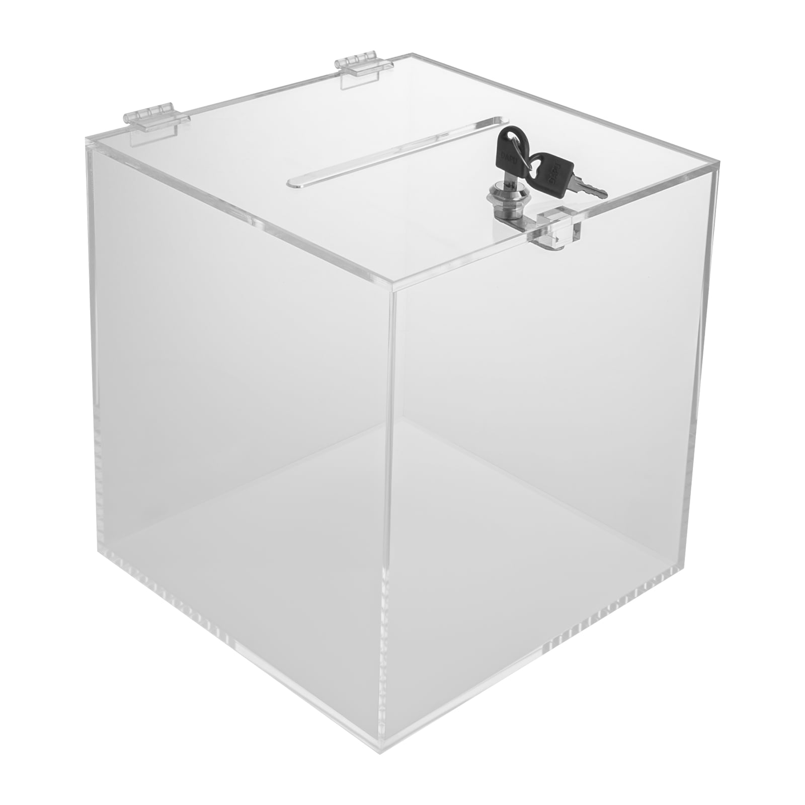 Wildnix Clear Acrylic Donation Drop Box with Lock and Two Keys, Fully ...