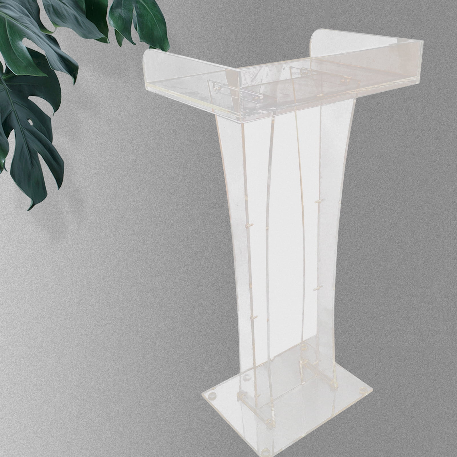 Wildnix Clear Acrylic Podium Stand, Modern Floor-standing Design, Wide ...
