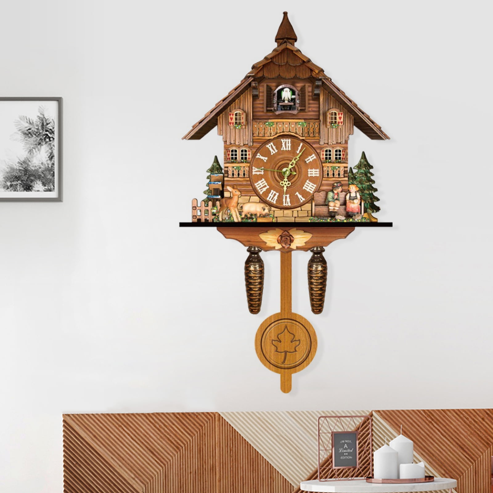 Wildnix Cuckoo Clock - Wall-Mounted Design, MDF Material, Adjustable ...