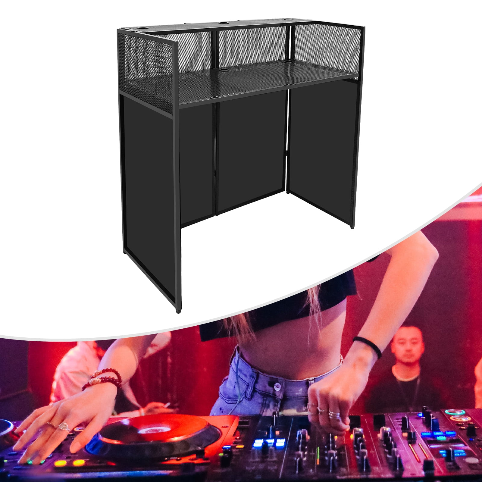 Wildnix DJ Foldable Cover Screen with Metal Frame, Black and White ...