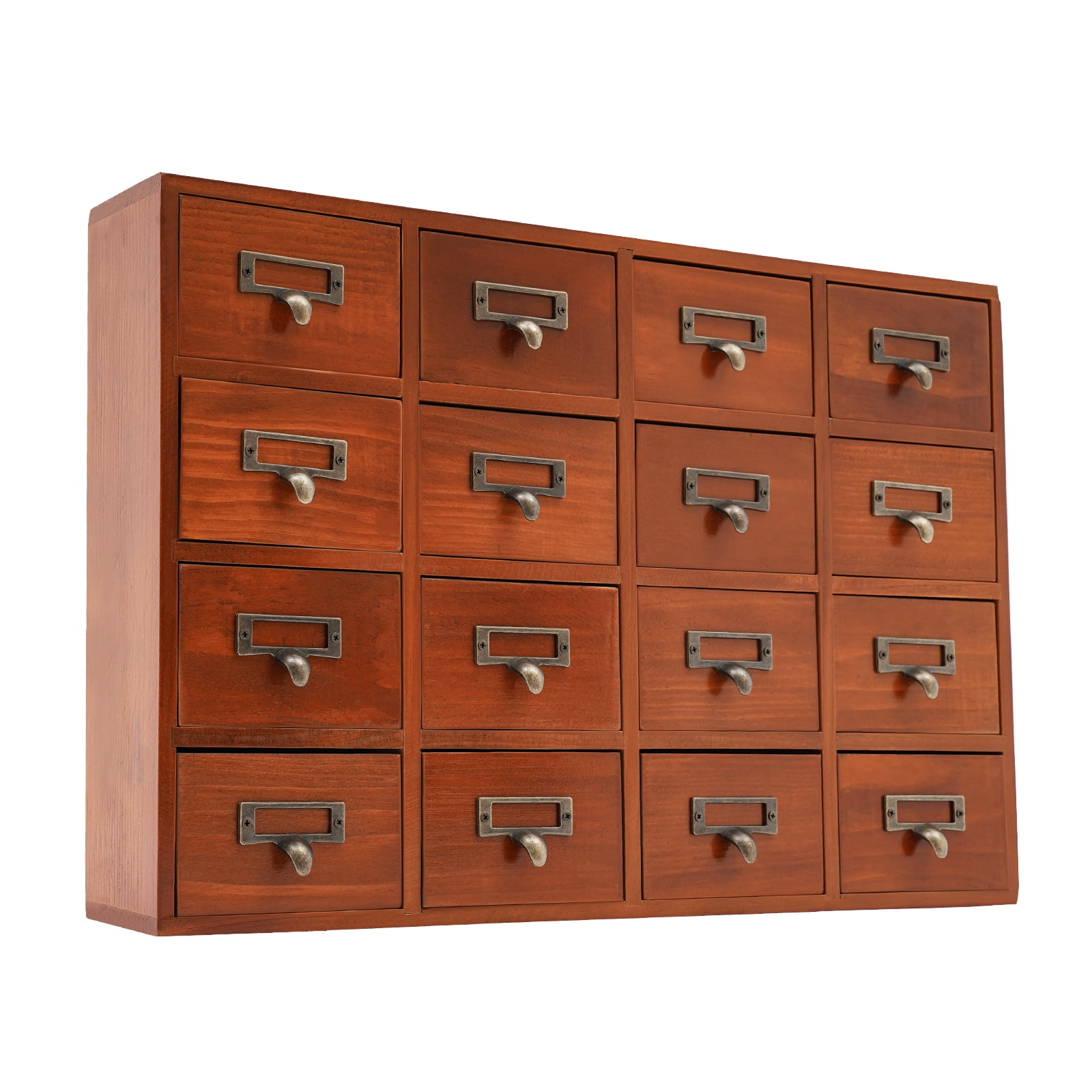 Wildnix Desk Apothecary Cabinet with 16 Drawers, Pine Wood and Plywood ...