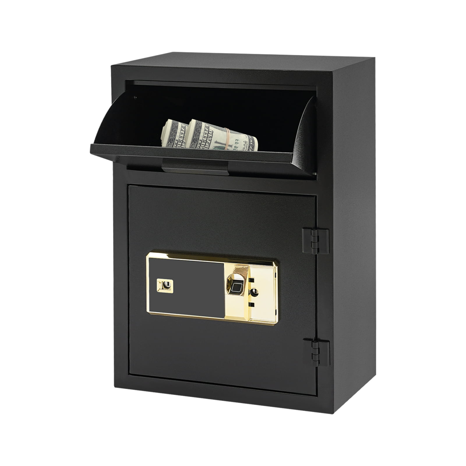 Wildnix Dual-Layer Fireproof Drop Box, Secure Storage with Fingerprint ...