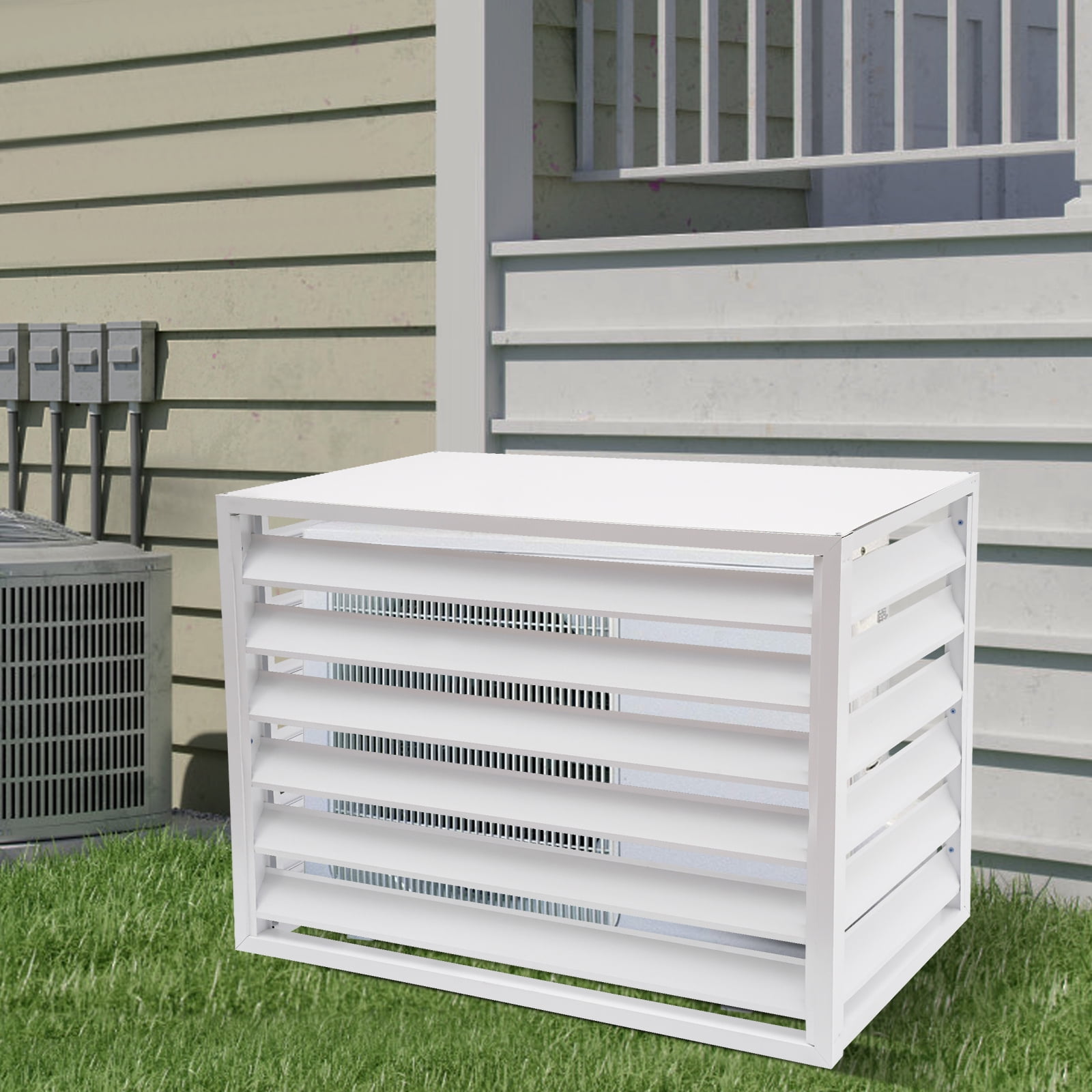 Wildnix Durable Aluminum Air Conditioner Fence with Elegant Shutter ...