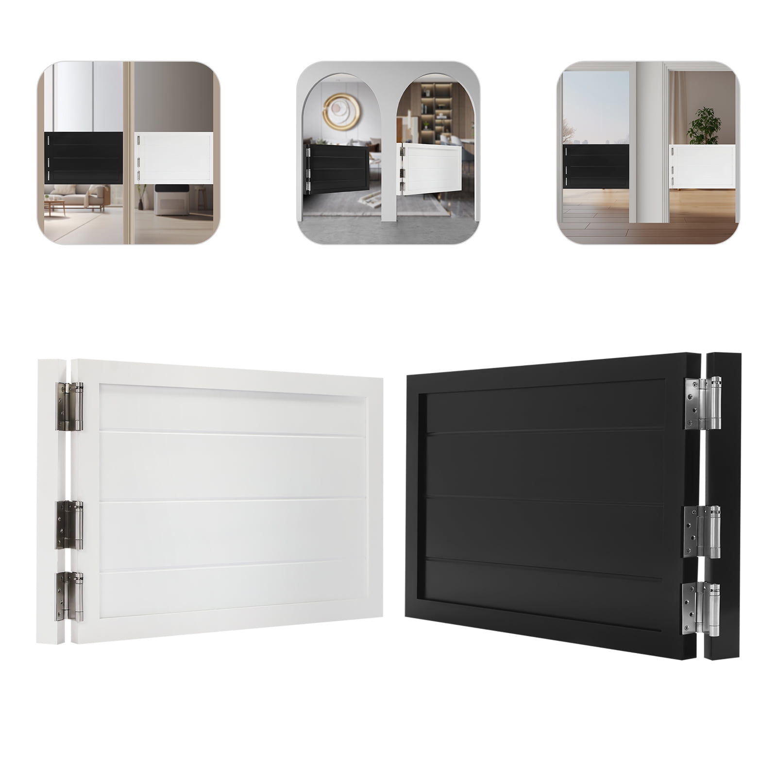 Wildnix Durable Solid Wood Partition Door with 180° Swing Hinges, Easy ...